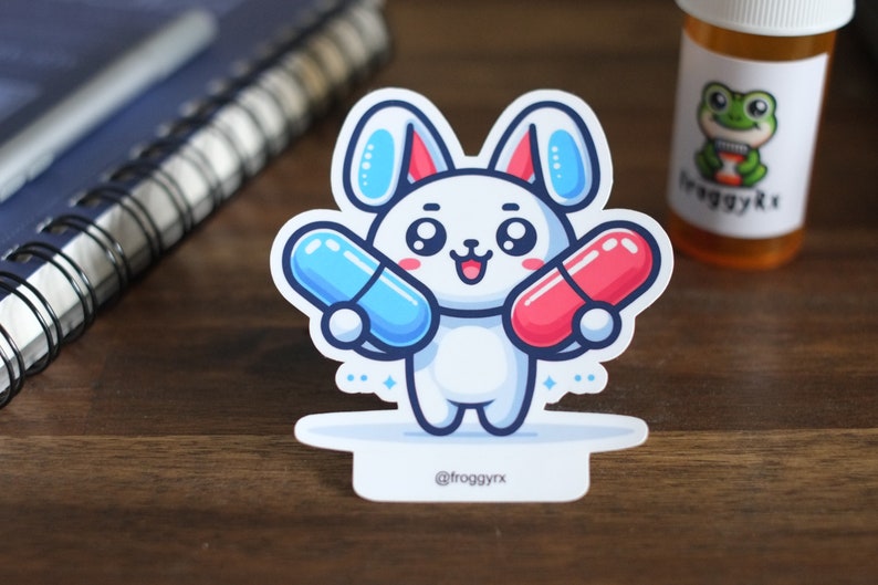 Pharmacy Stickers Blue or Red Pill for Pharmacists, Technicians ...