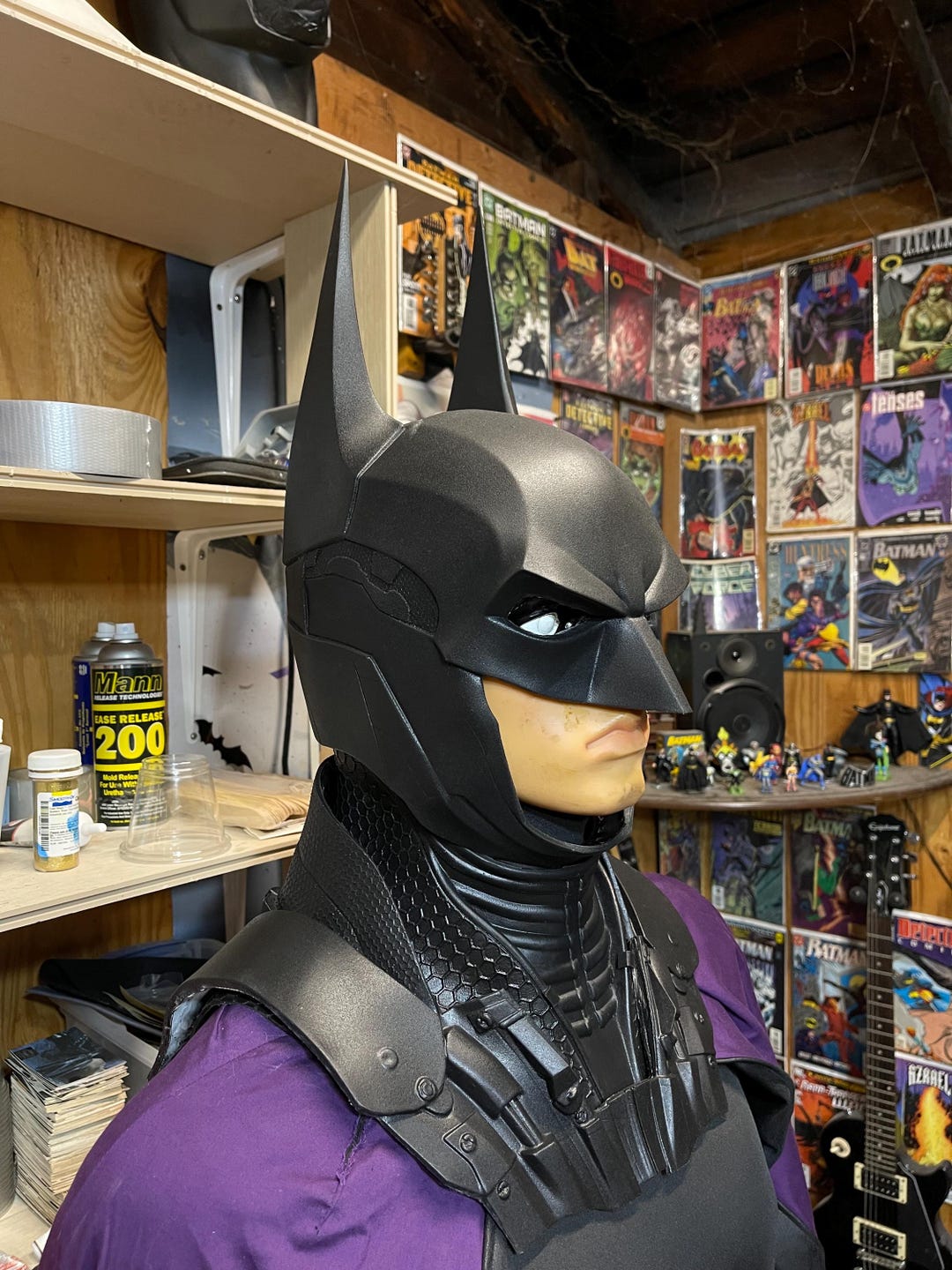 Bat Hero Cowl and Neck Armor Bundle Flexible Urethane Rubber, Handmade ...