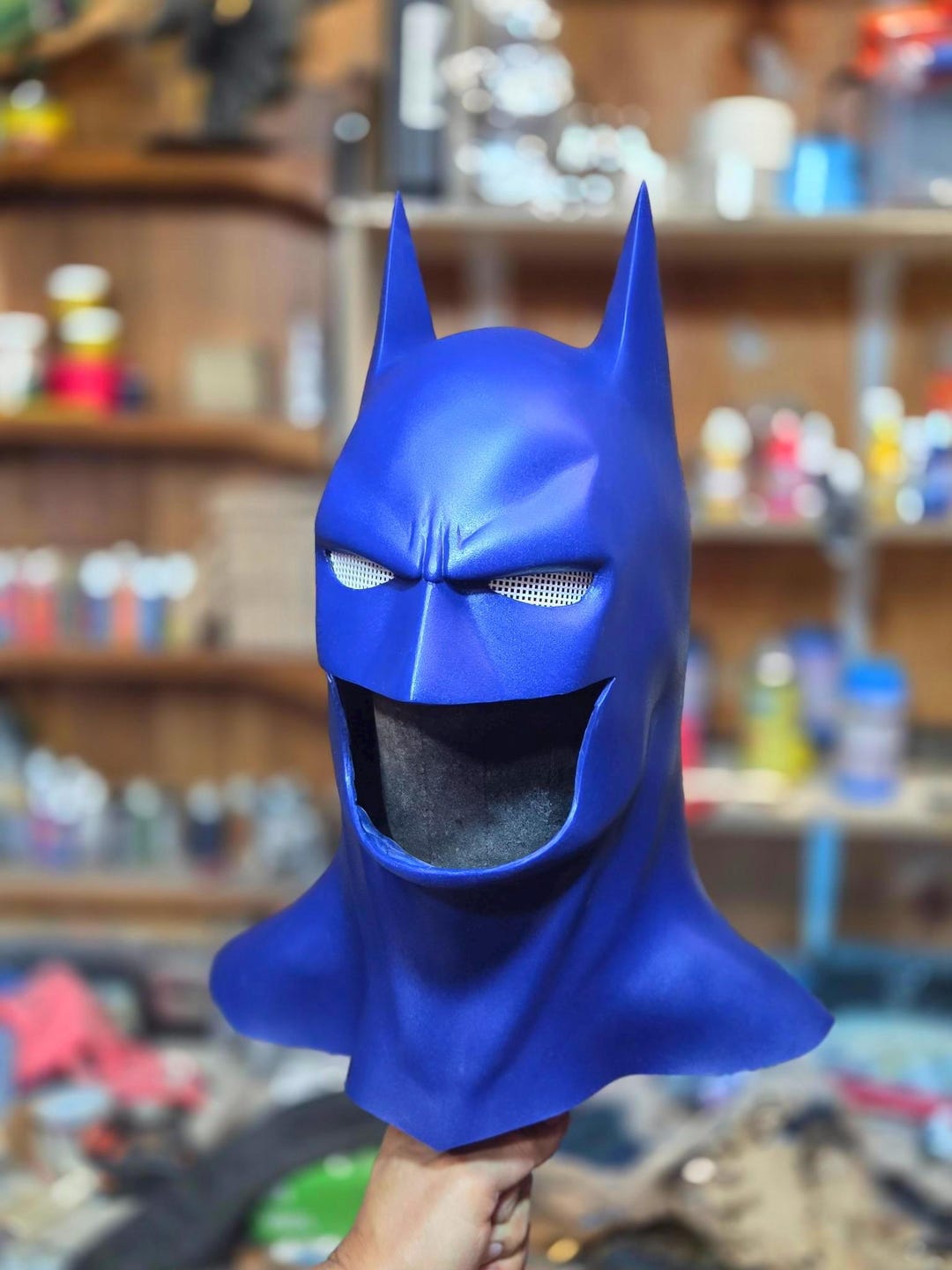 Bat Hero Cowl (blue Design), Flexible Urethane Rubber, Handmade ...