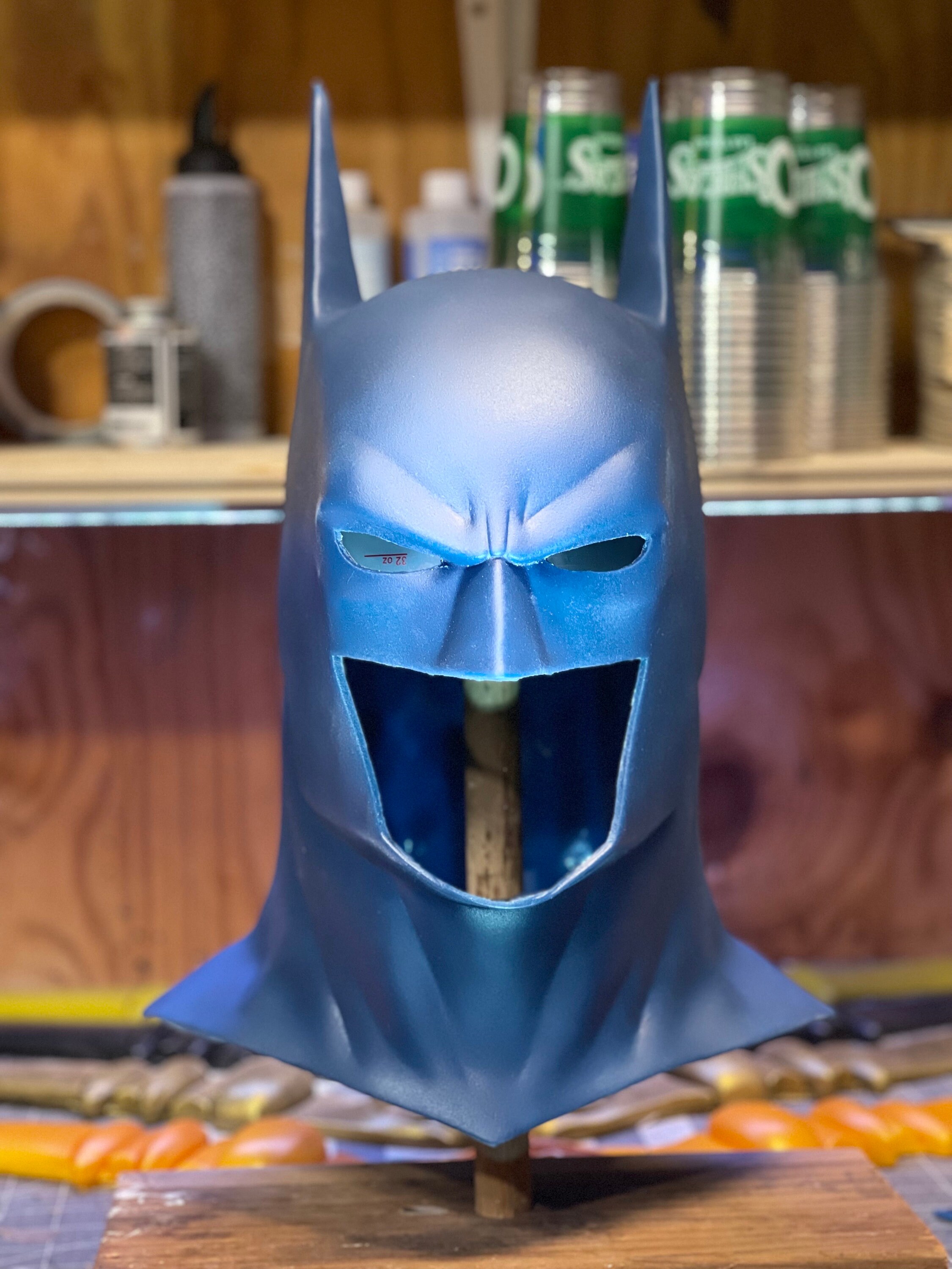 Bat Hero Cowl blue Design, Flexible Urethane Rubber, Handmade, Cosplay ...
