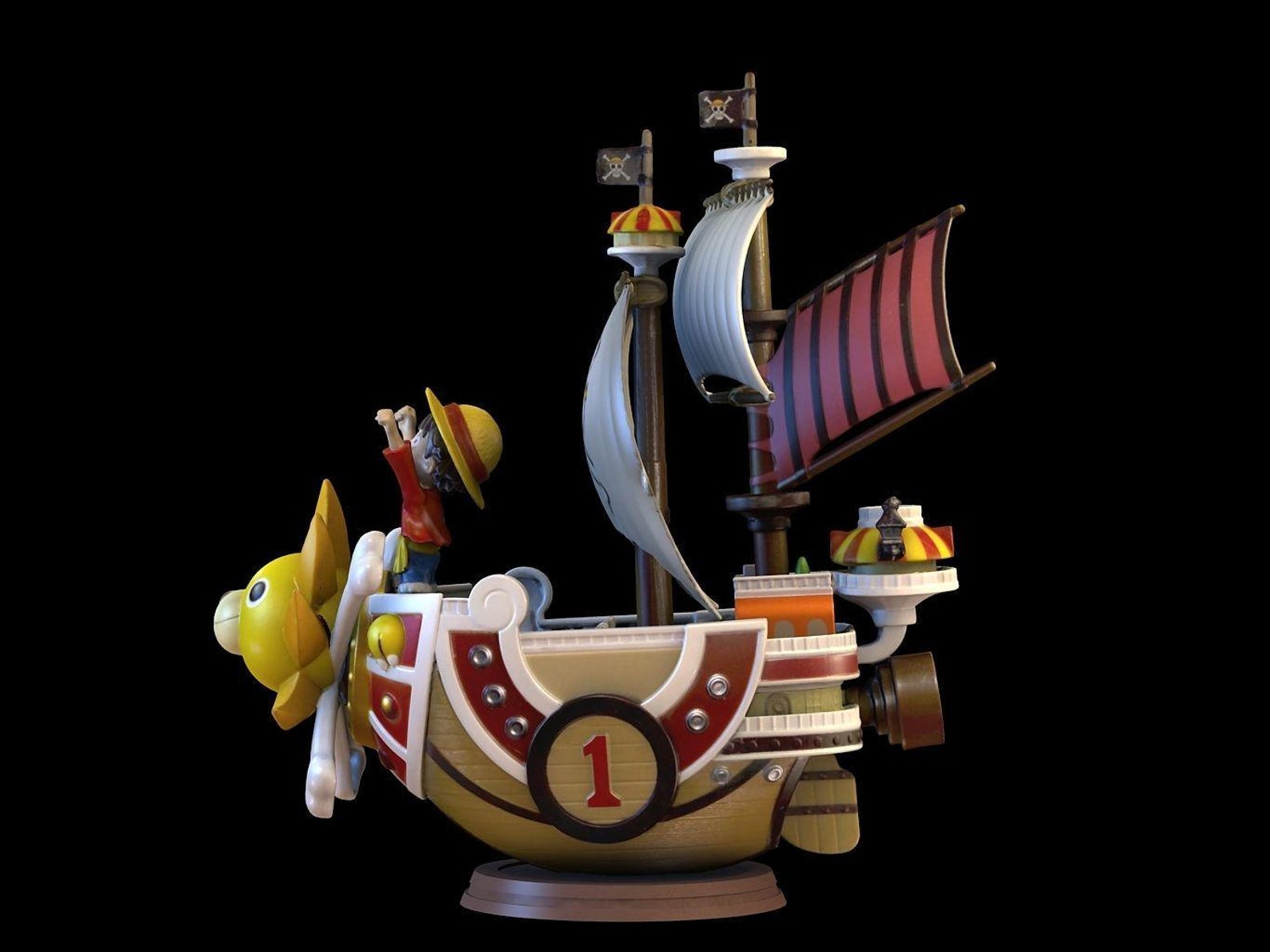 Thousand Sunny STL File 3D Printing Design File Anime One Piece Luffy ...