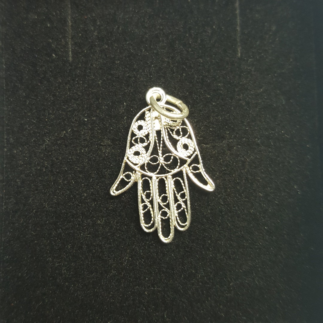 Fatima's Hand - Silver Filigree Pendant (optional Chain) - Etsy