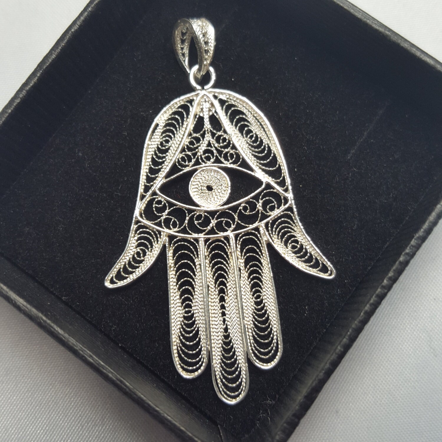 Fatima's Hand - Silver Filigree Pendant (optional Chain) - Etsy