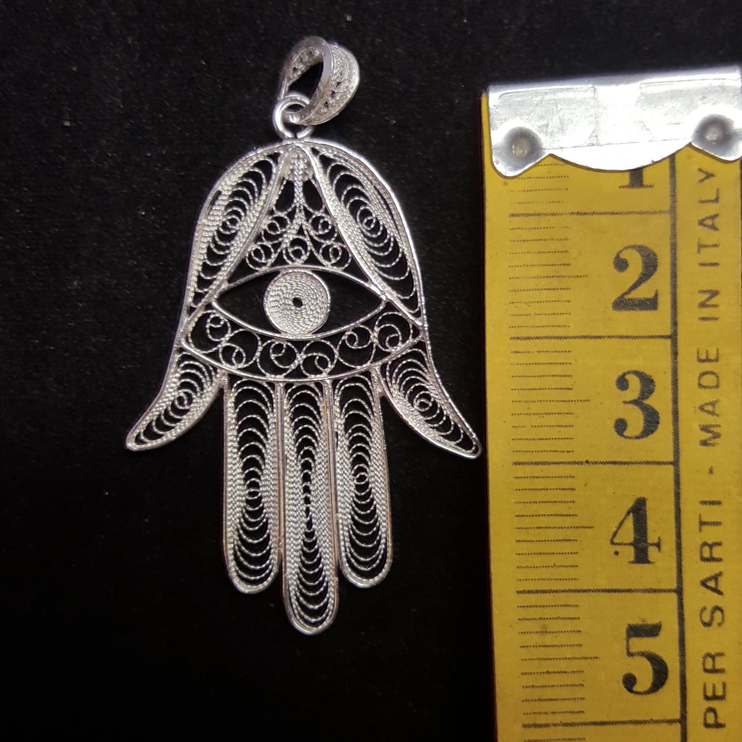 Fatima's Hand - Silver Filigree Pendant (optional Chain) - Etsy