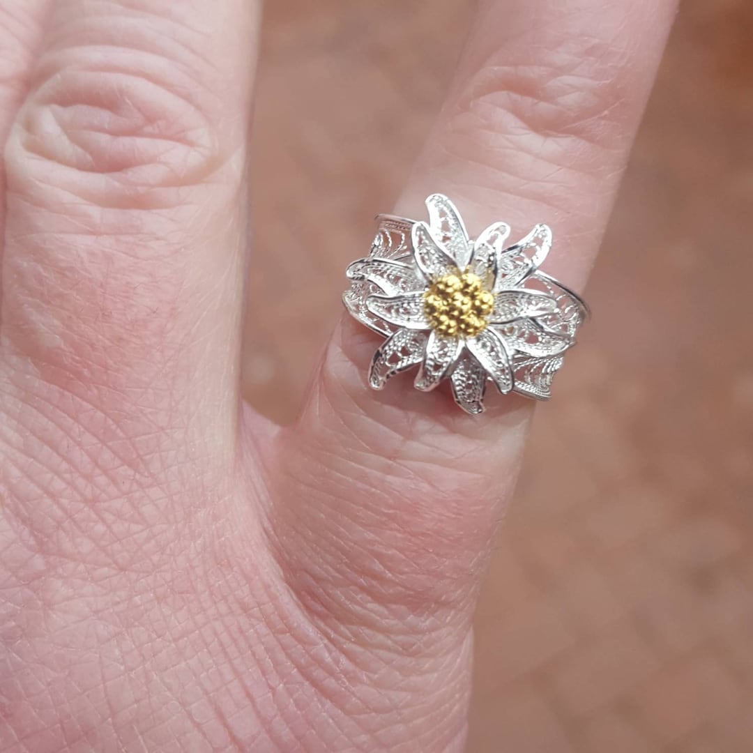 Edelweiss I - Silver Filigree Ring - Etsy