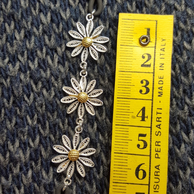 Daisy Silver Filigree Bracelet - Etsy