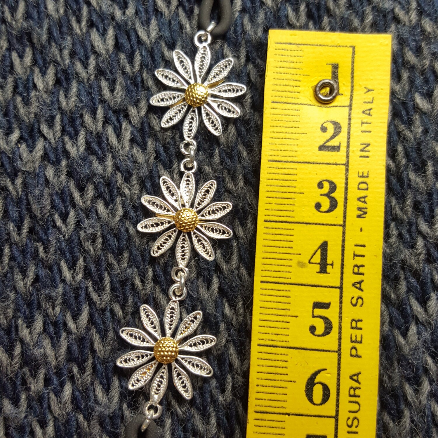 Daisy Silver Filigree Bracelet - Etsy