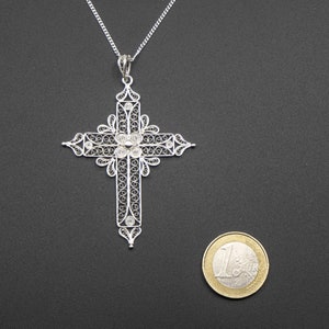Cross I - Silver Filigree Pendant (optional Chain) - Etsy