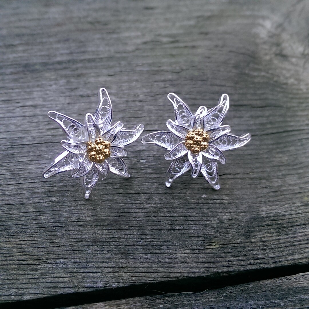 Edelweiss VI - Silver Filigree Earrings - Etsy