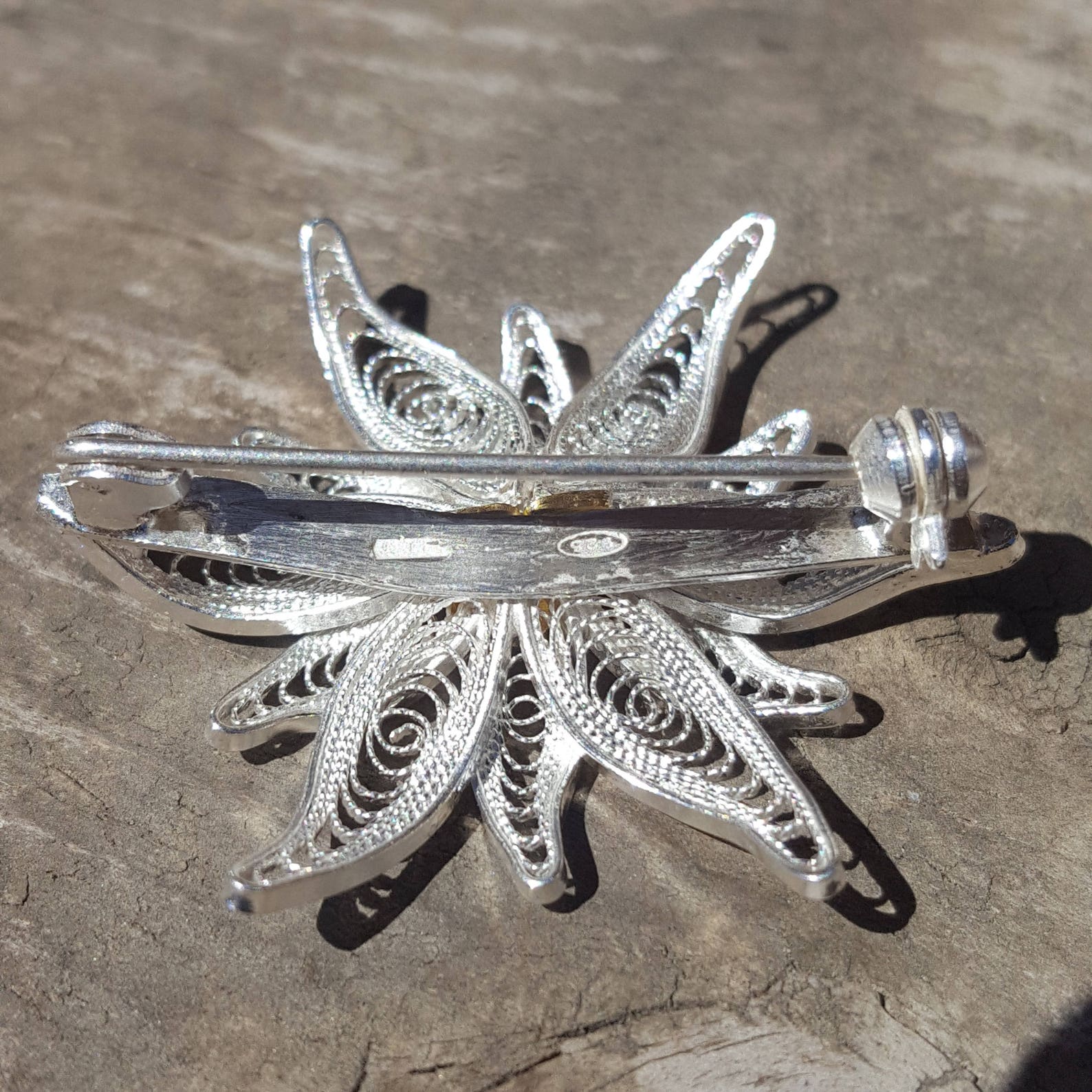 Edelweiss II - Silver Filigree Brooch - Etsy