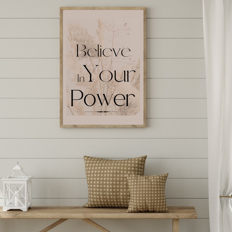 Believe in Your Power, Motivational, Inspirational Quote Print, Law of ...
