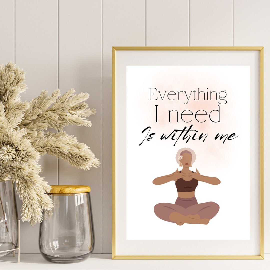 Motivational Instant Download Print, Yoga Pose, Inspirational Wall Art ...