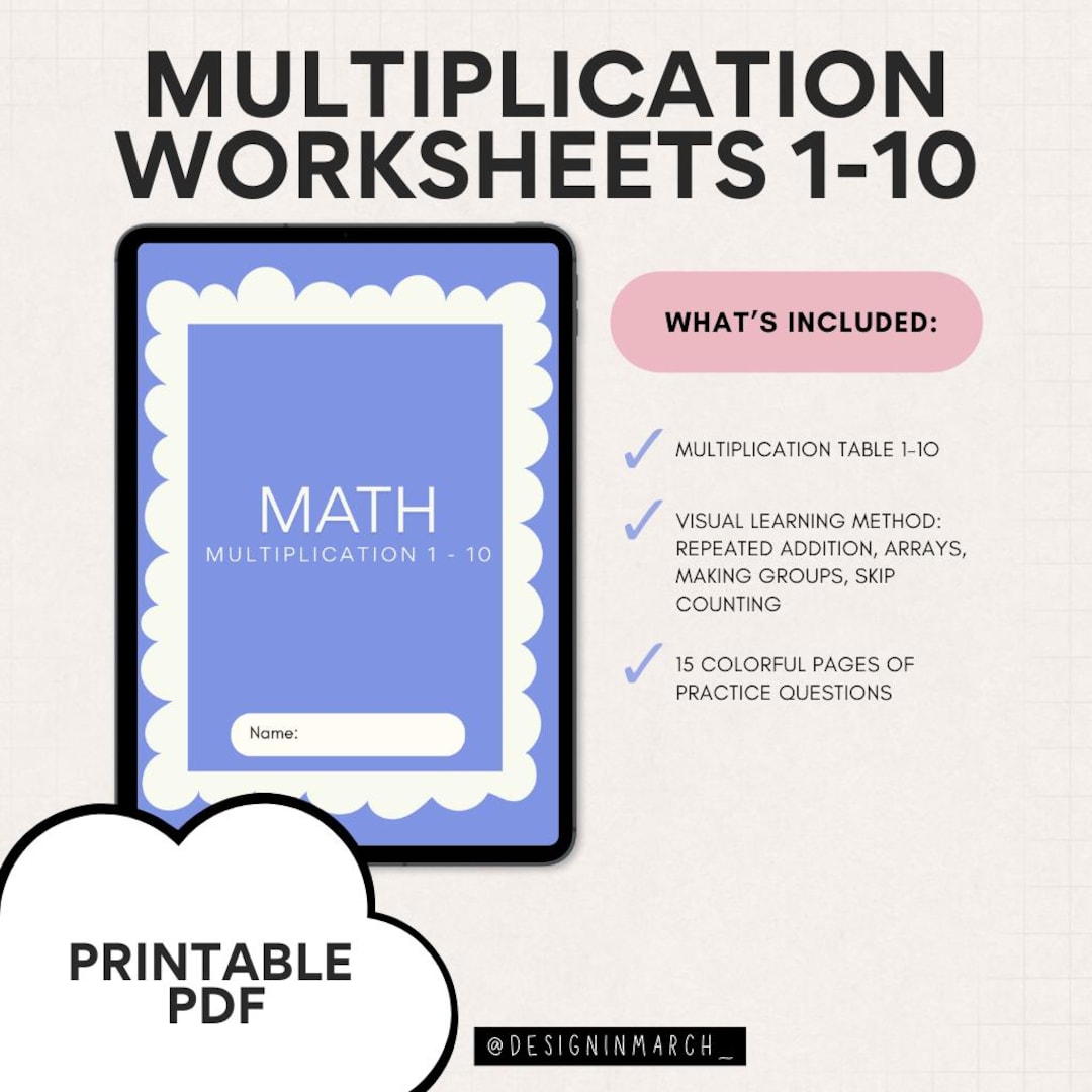 Printable Multiplication Worksheets 1-10 | Printable Math Practice for ...