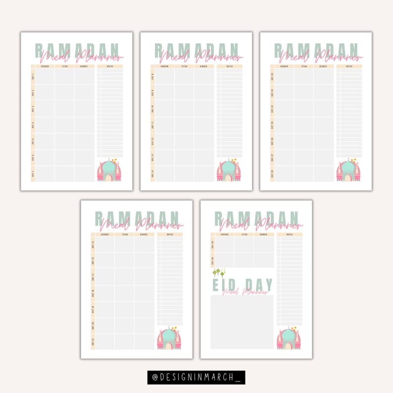 Ramadan Meal Planner – Weekly Sahoor & Iftar, Grocery List (digital ...