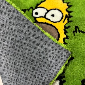 Homer Simpson in Bush Handmade Tufted Rug - Etsy
