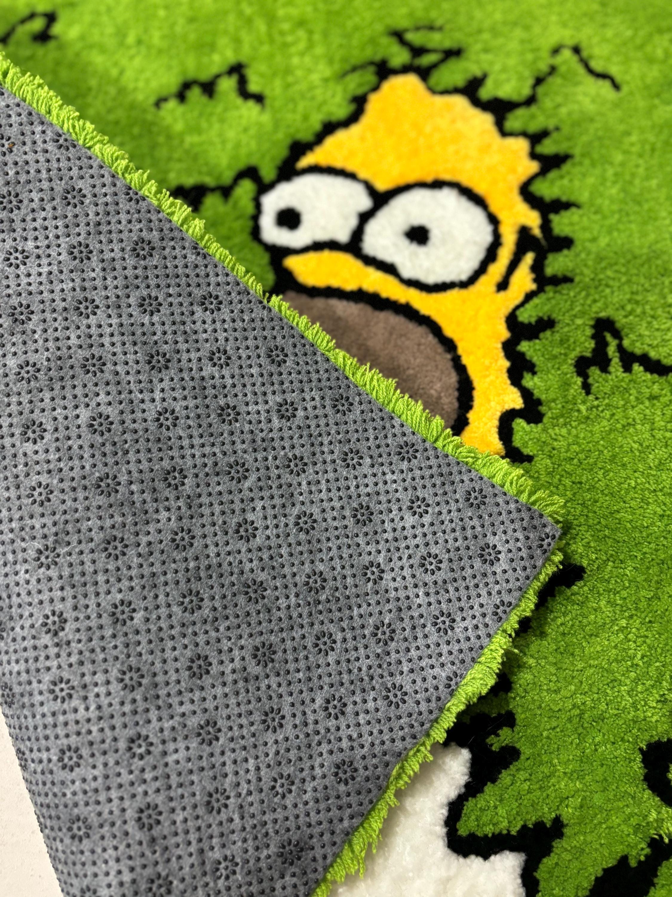 Homer Simpson in Bush Handmade Tufted Rug - Etsy