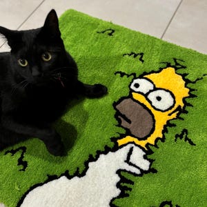 Homer Simpson in Bush Handmade Tufted Rug - Etsy
