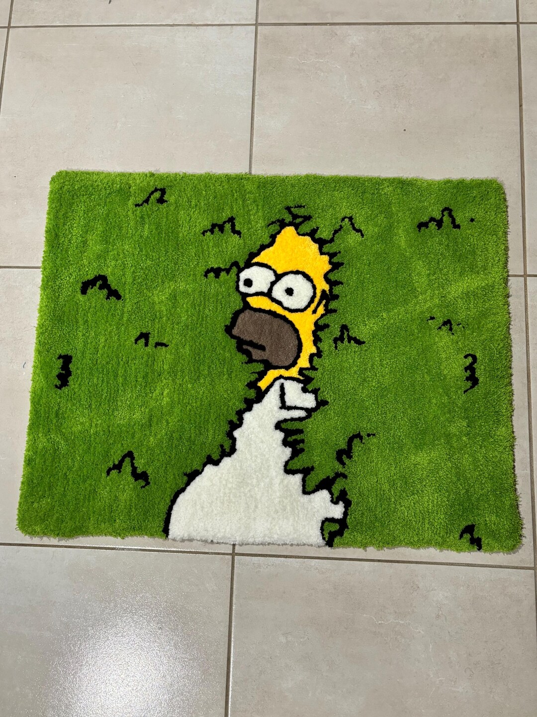 Homer Simpson in Bush Handmade Tufted Rug - Etsy