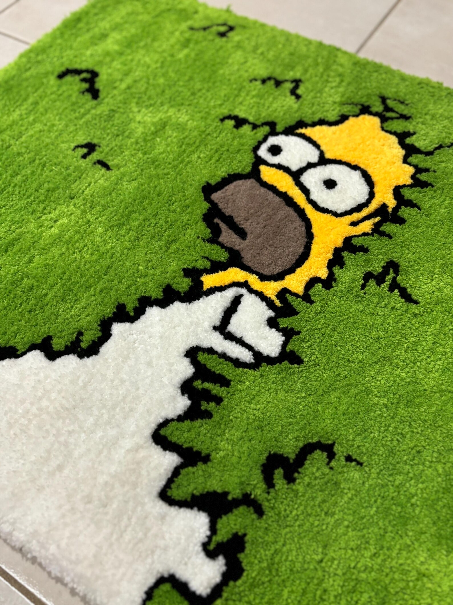 Homer Simpson in Bush Handmade Tufted Rug - Etsy