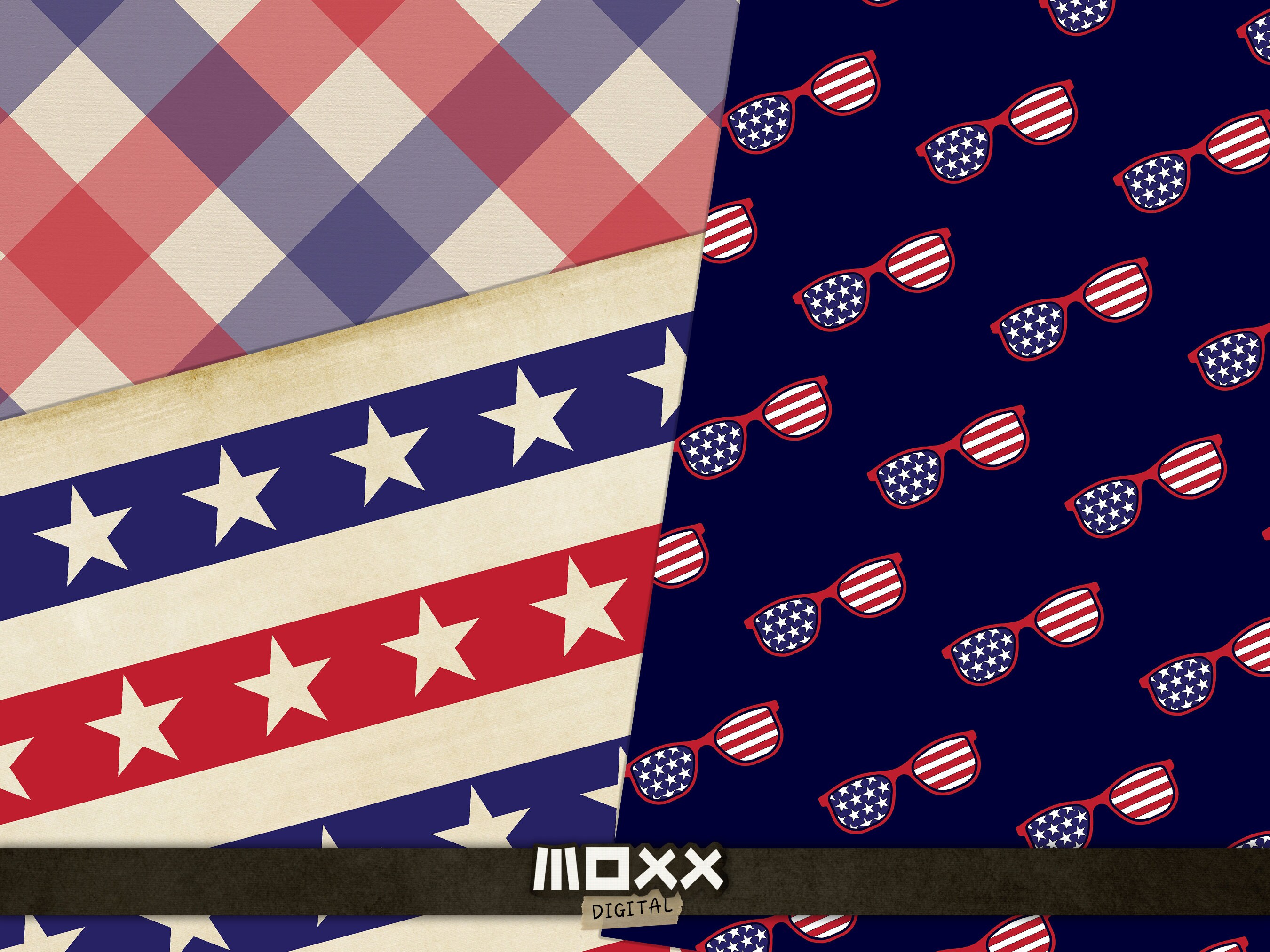 10 Stars and Stripes Printable Paper 4th of July Red White and Blue ...