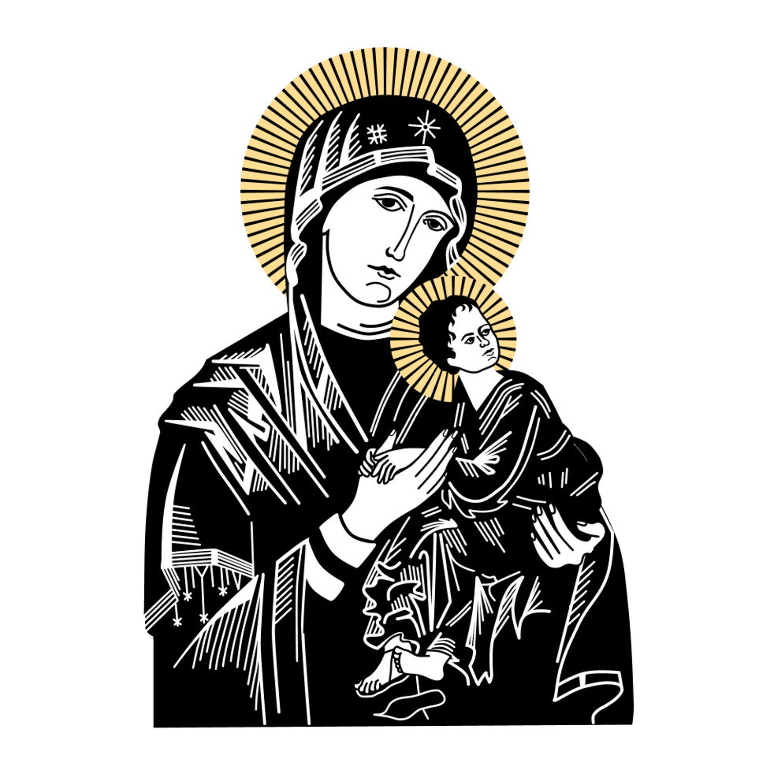 Our Lady of Perpetual Help Digital Illustration - Etsy