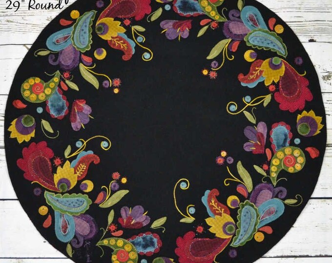 Arabesque Wool Applique Embroidery Pattern KIT Stunning 29 Table Mat - Etsy