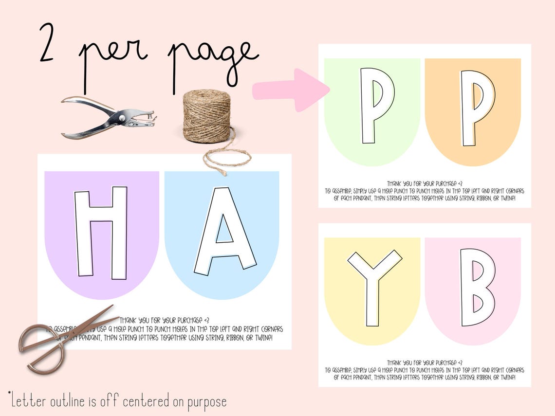 Pastel Birthday Banner, Happy Birthday Banner, Birthday Banner ...