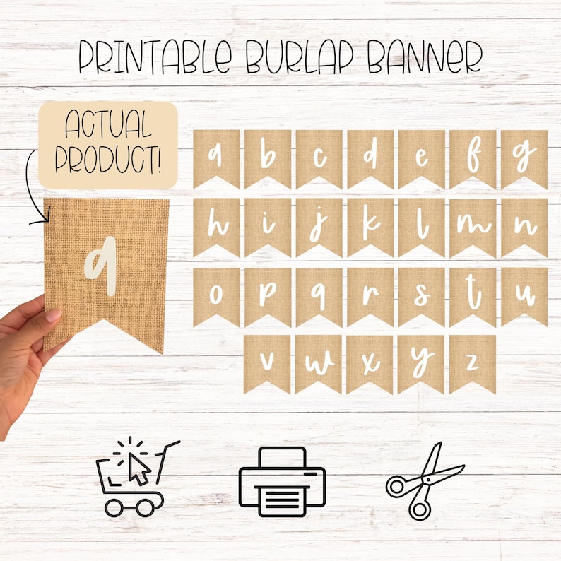 Printable Burlap Banner: Custom DIY Party Decoration (PDF Download) - Etsy