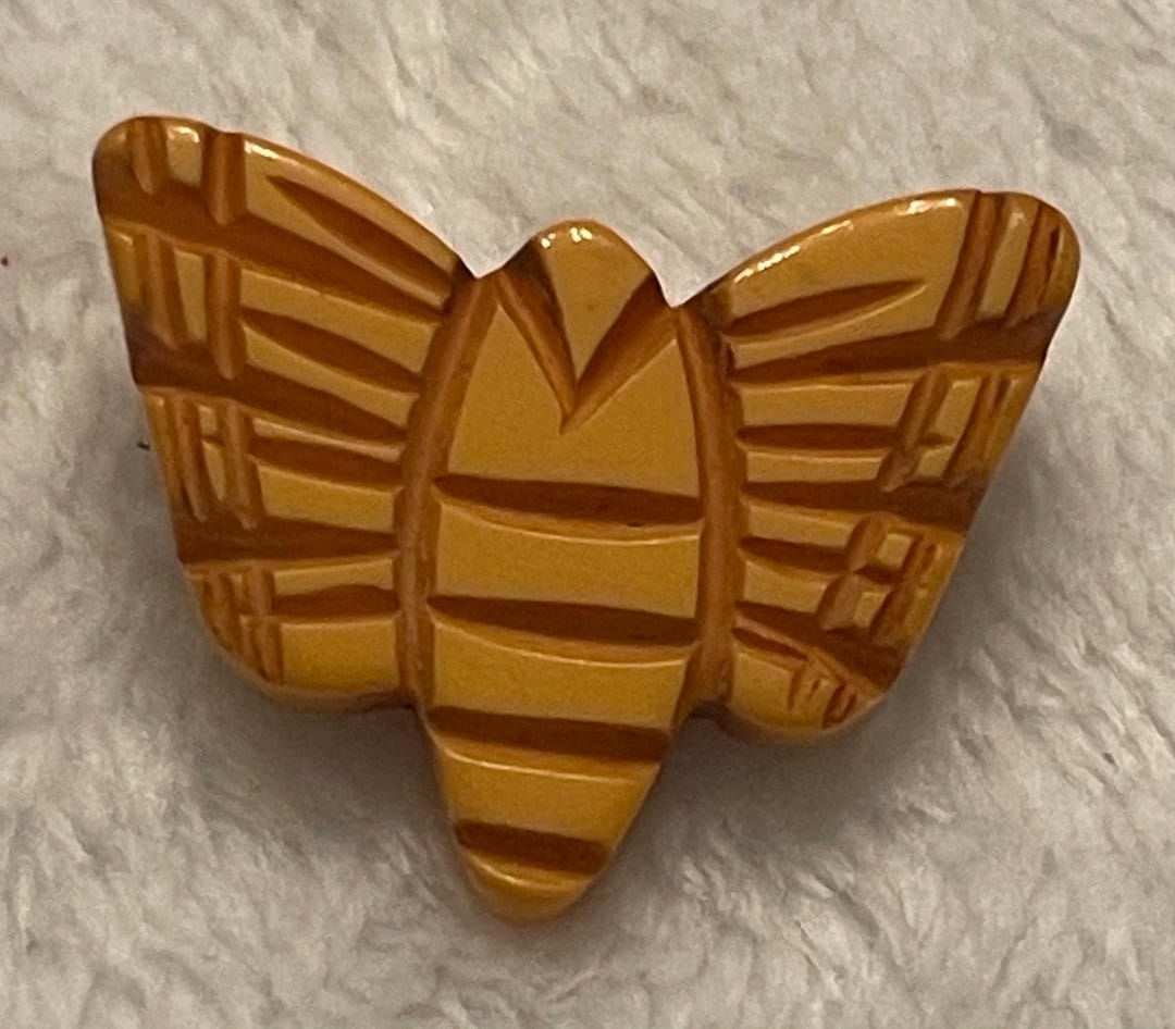 Fabulous Bakelite Bee or Butterfly Pin_butterscotch_yellow_tested - Etsy