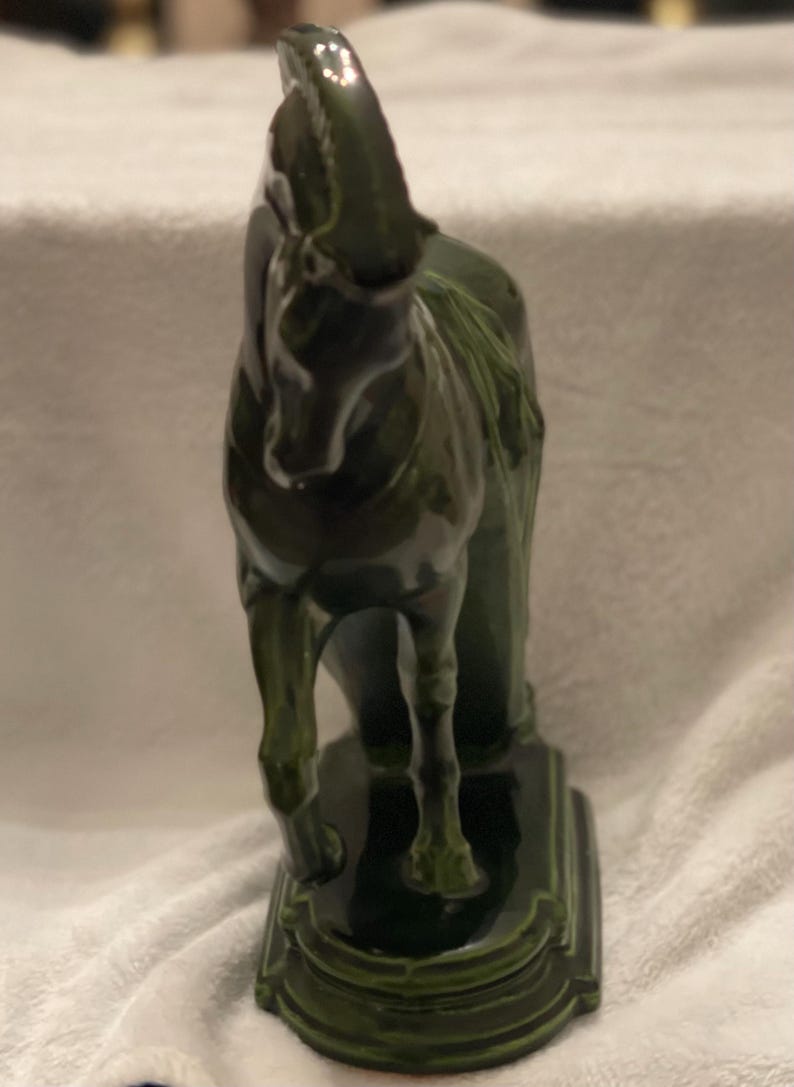 Vintage MCM Lane & Co Ceramic Tang Horse Green Glazed 12 Tall Statue ...
