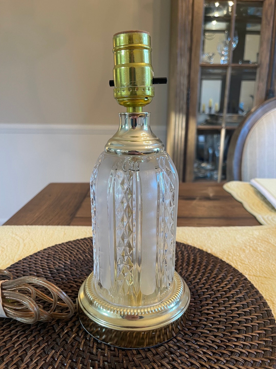 Vintage Table Lamp Lead Crystal Etched Glass Mid Century 10 Leviton - Etsy