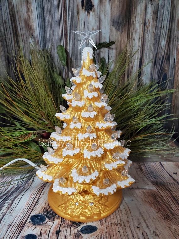Gorgeous Vintage Gold Leaf Ceramic Christmas Tree, 41% OFF