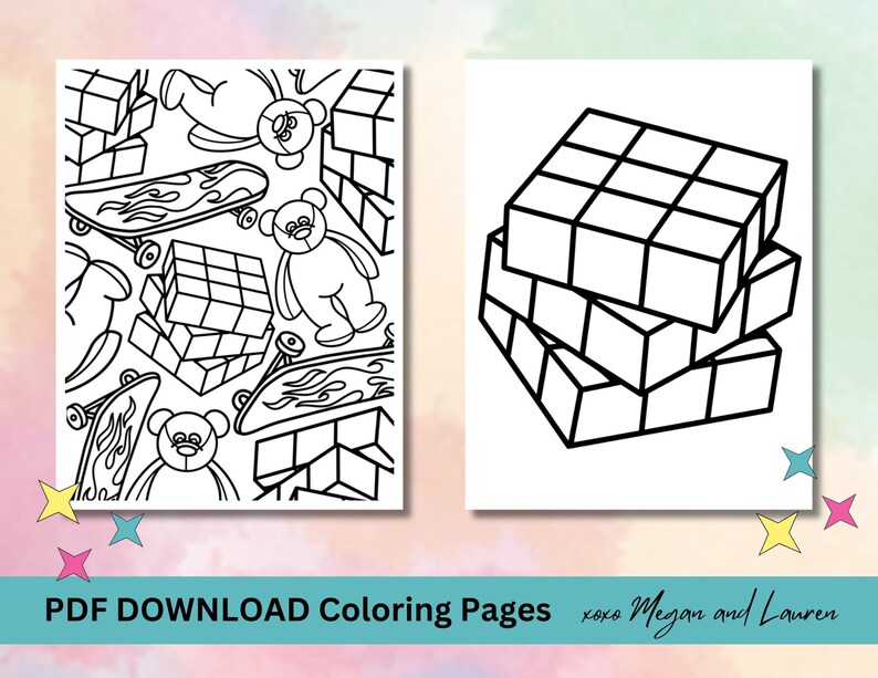 Nostalgic 90's Coloring Pages for Adults and Kids: Printable, Bold and ...