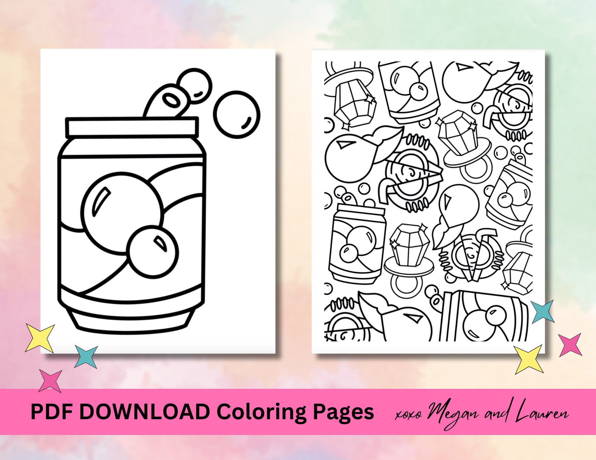Nostalgic 90's Coloring Pages for Adults and Kids: Printable, Bold and ...
