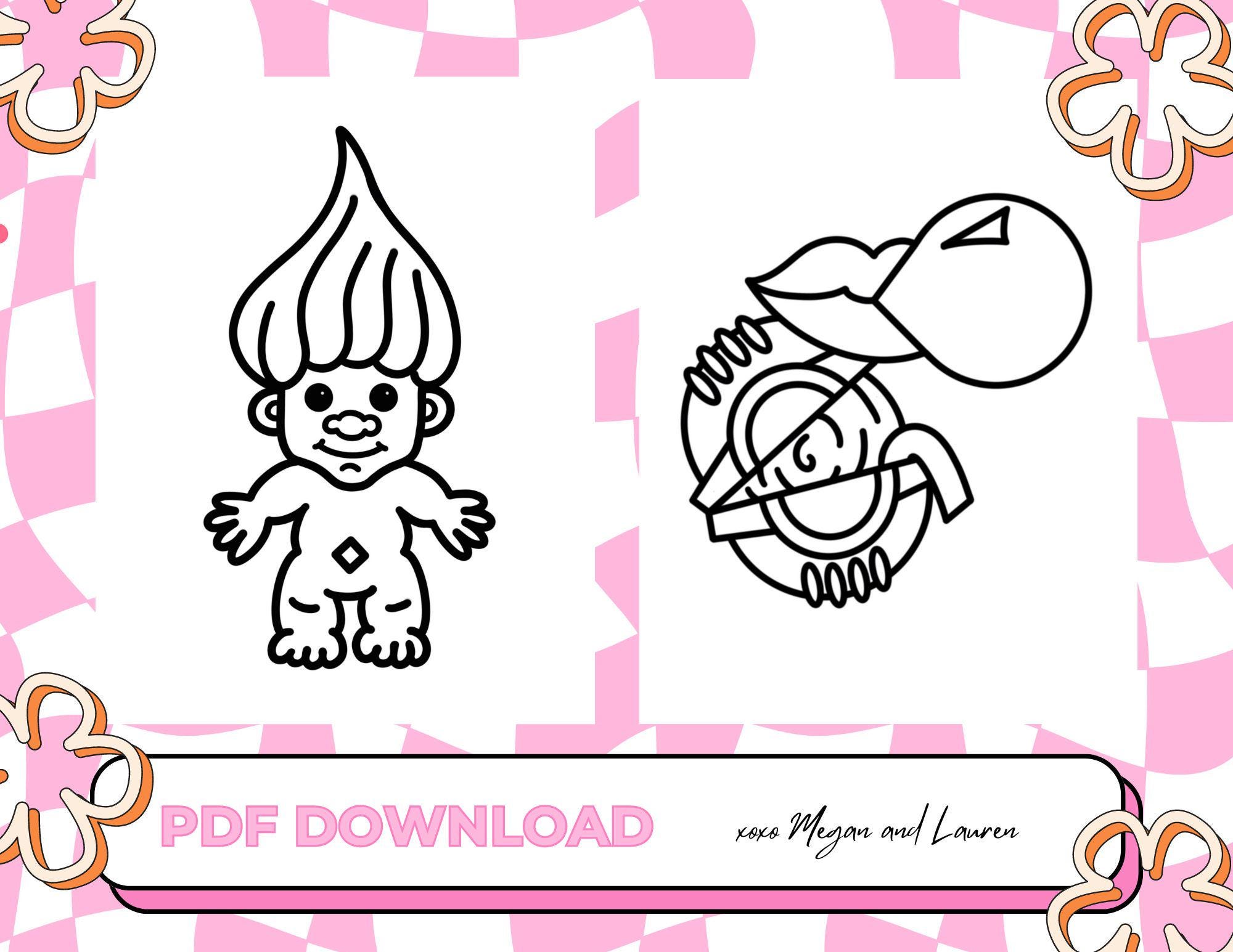 43 Coloring Pages - 90's Nostalgia for Adults and Kids: Printable, Bold ...