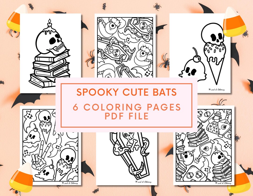 Spooky Cute Bats | Halloween Coloring Pages for Adults, Teens and Kids ...