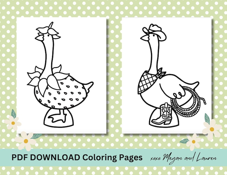 Porch Goose Coloring Pack for Adults and Kids: Silly Goose, Printable ...