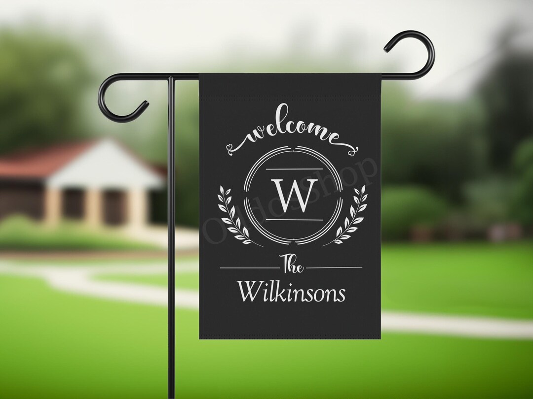 Personalized Family Name Garden Flag: Floral Welcome Banner - Etsy