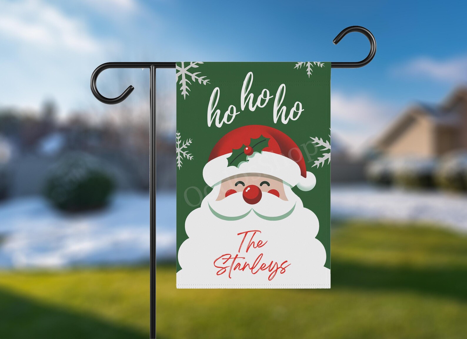 Personalized Last Name Christmas Garden Flag, Holiday Outdoor Decor ...