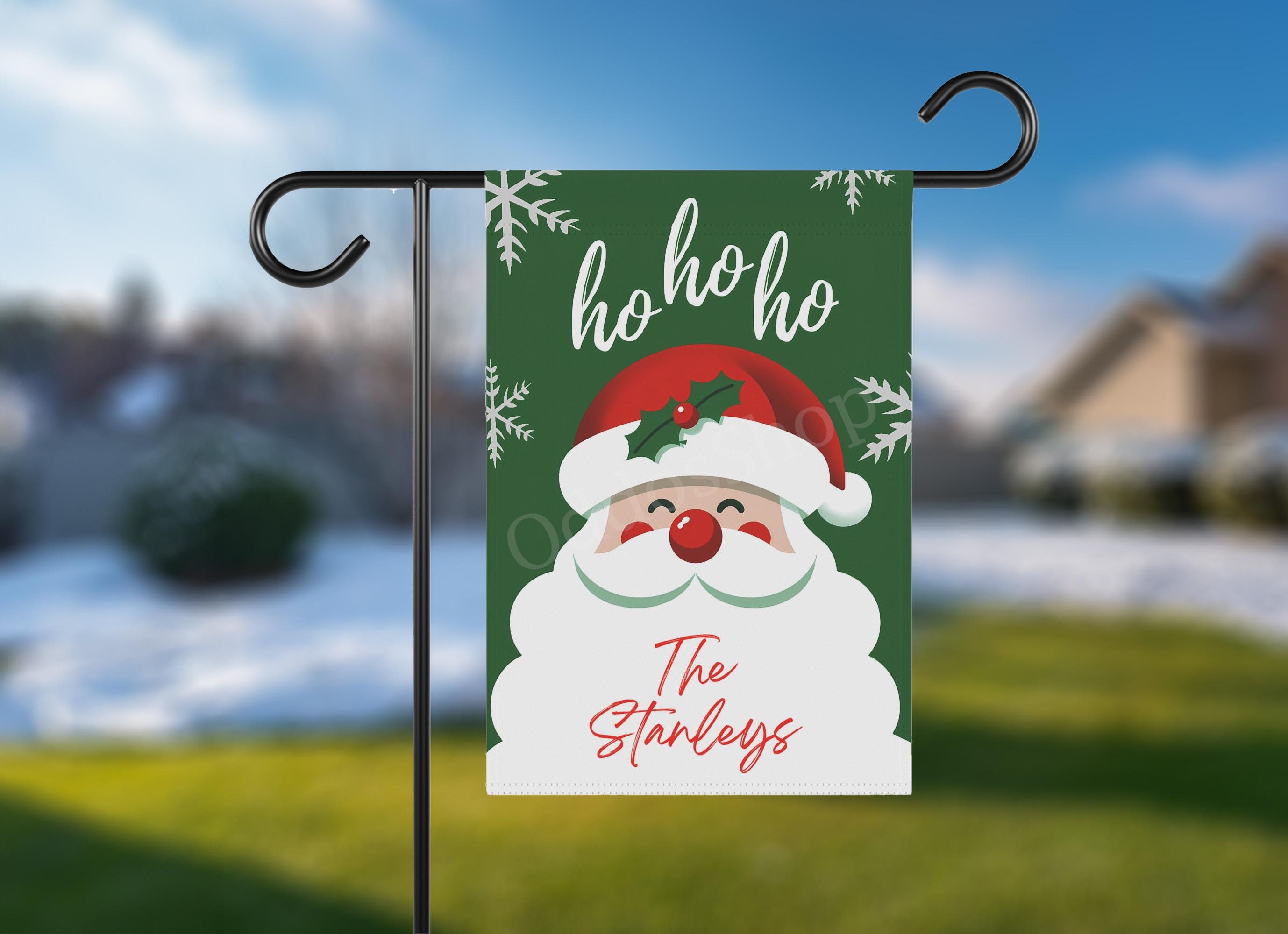 Personalized Last Name Christmas Garden Flag, Holiday Outdoor Decor ...