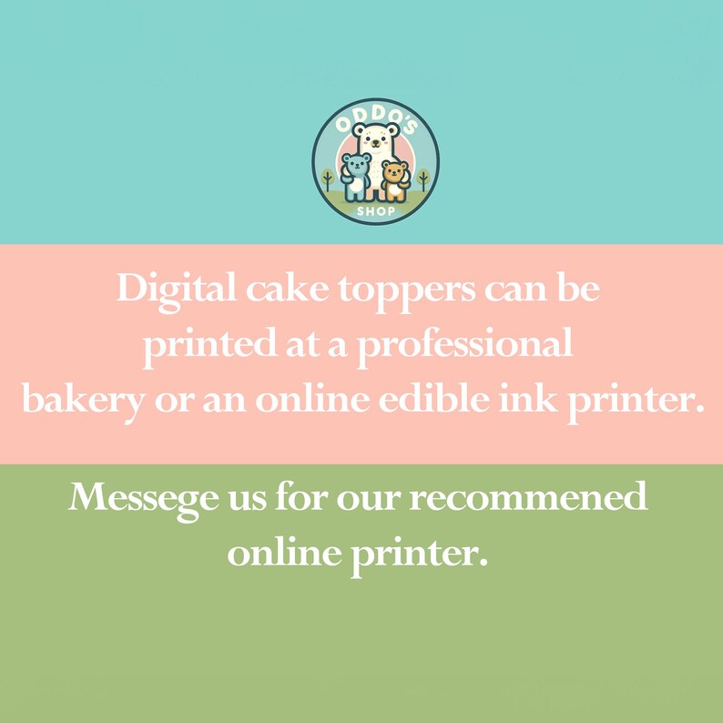 Animal Edible Cake Topper for Kids - Digital Print File, Personalized ...