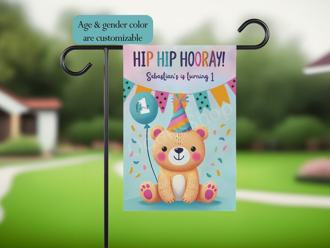 Customizable Birthday Party Garden Banner for Kids, Outdoor Party Decor ...