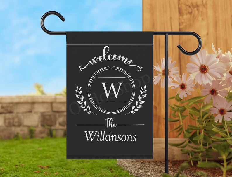 Personalized Family Name Garden Flag: Floral Welcome Banner - Etsy