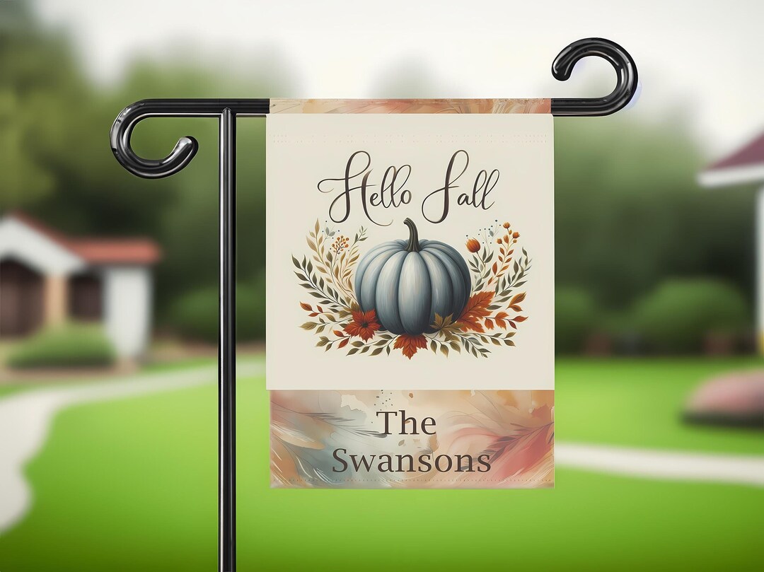 Fall Personalized Last Name Garden Flag, Fall Garden and Yard Decor ...