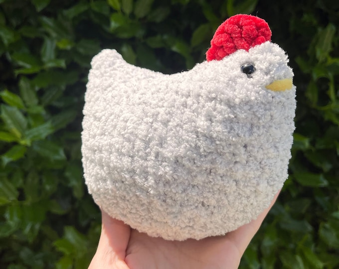 Crochet Medium Chicken Plushie Amigurumi Handmade Stuffed Animal - Etsy