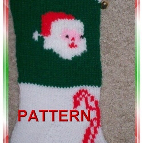 PATTERN for Vintage Santa and Candy Canes Christmas Stocking - Etsy