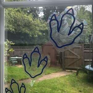 Dinosaur Footprint Suncatcher Window Cling Dino Paw Window Decoration 3 ...
