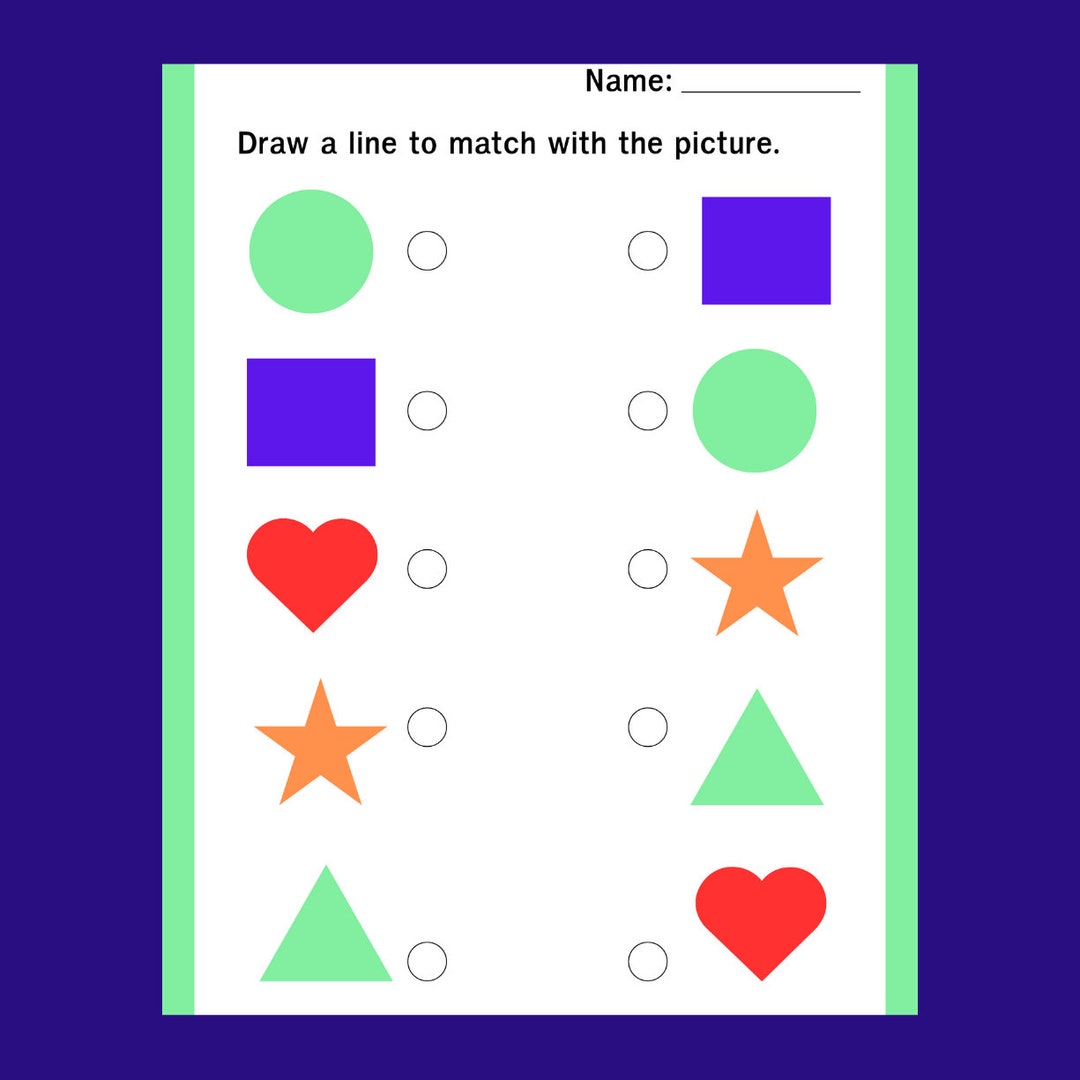 This is the Matching Worksheet for Preschool and Kindergarten Studetns ...