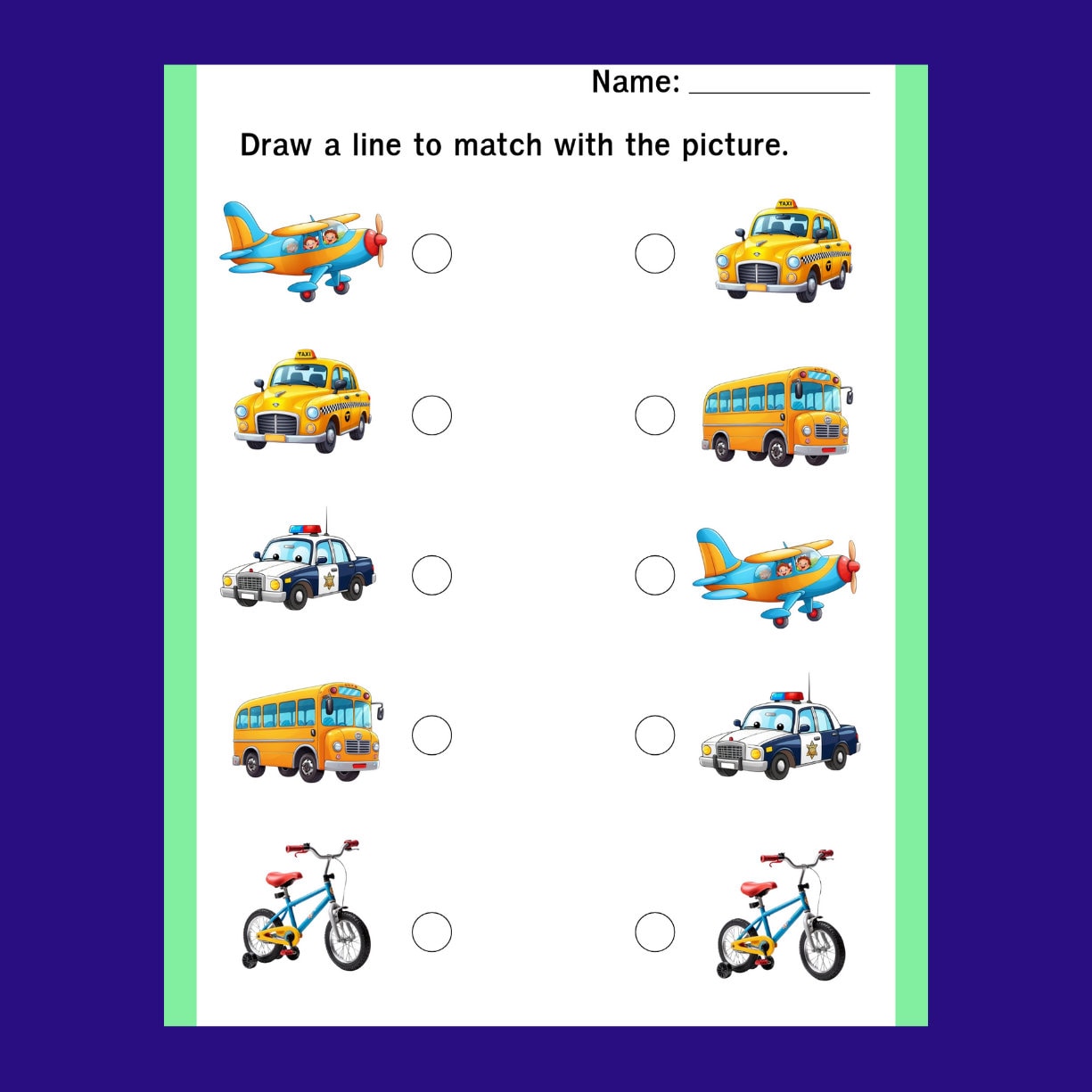 This is the Matching Worksheet for Preschool and Kindergarten Studetns ...