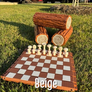 Forest Chess & Checkers Set - Etsy